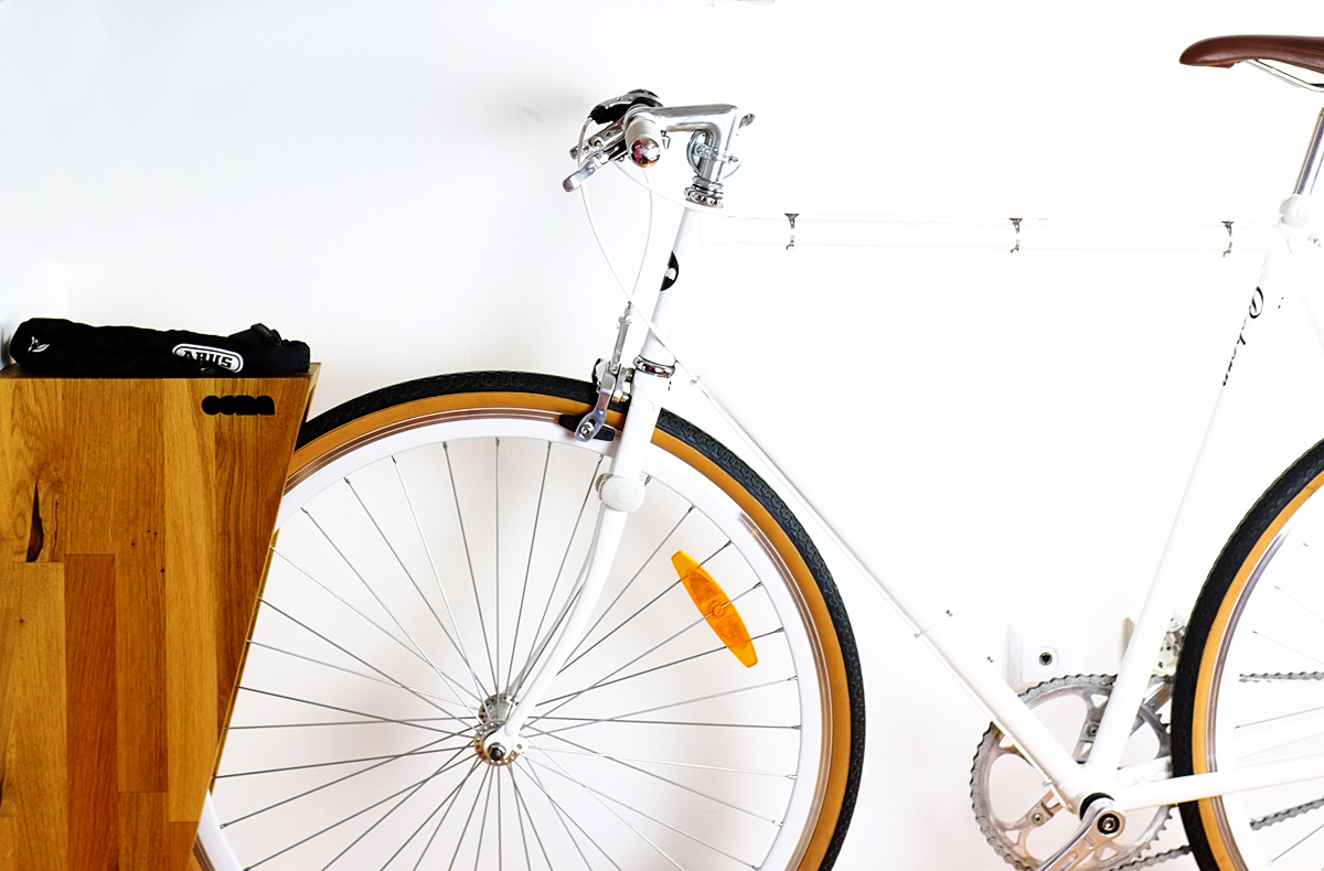 Oak wood bicycle stand / rack on Storenvy