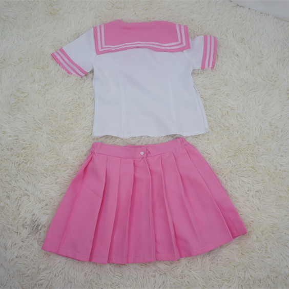 {Set}Pink Sailor Seifuku School Uniform Top and Pleated Skirt Set ...