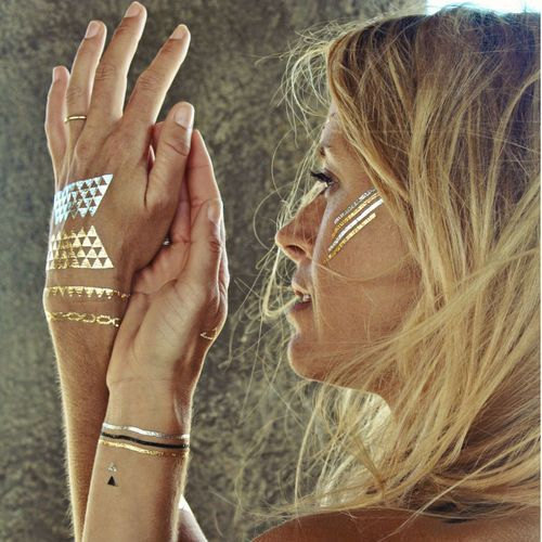 Metallic Silver Tattoos