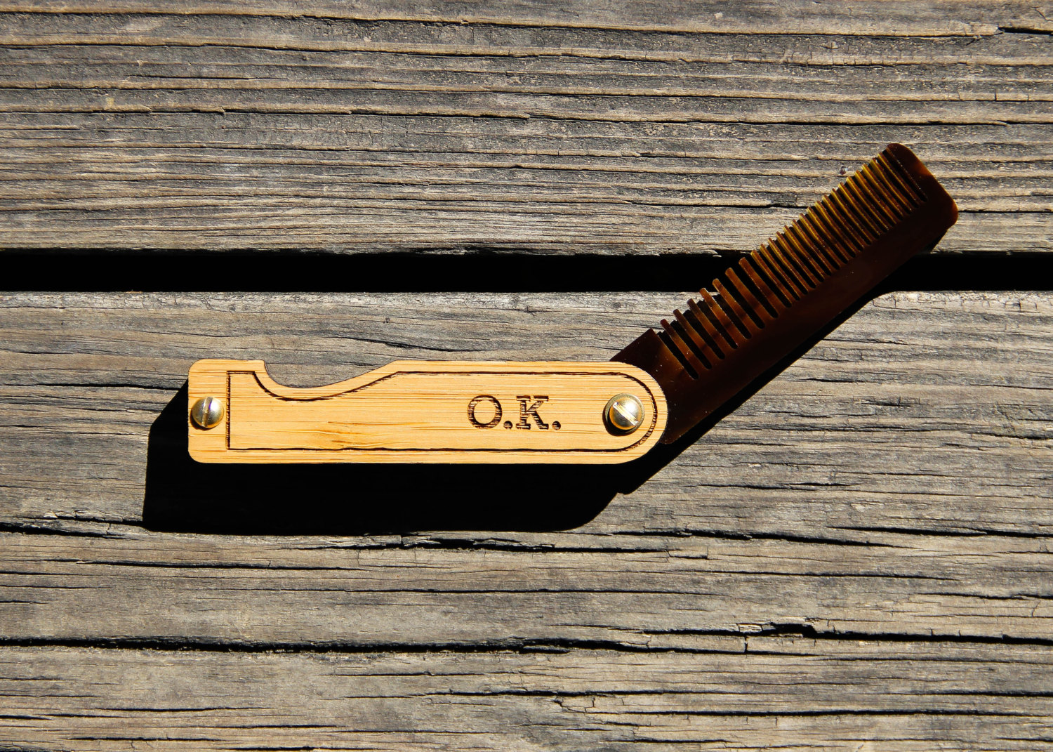 2X Personalized Handmade Folding Wood Beard Comb Set - Make it a Double ...