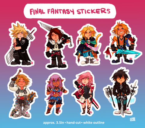 final fantasy stickers on Storenvy