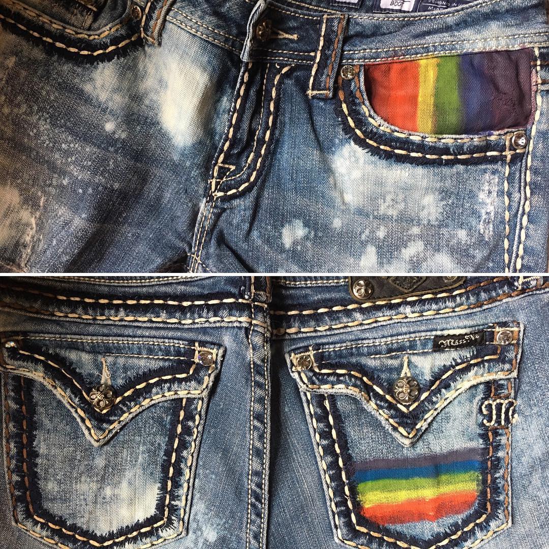Adult Hand Painted Upcycled Denim shorts on Storenvy
