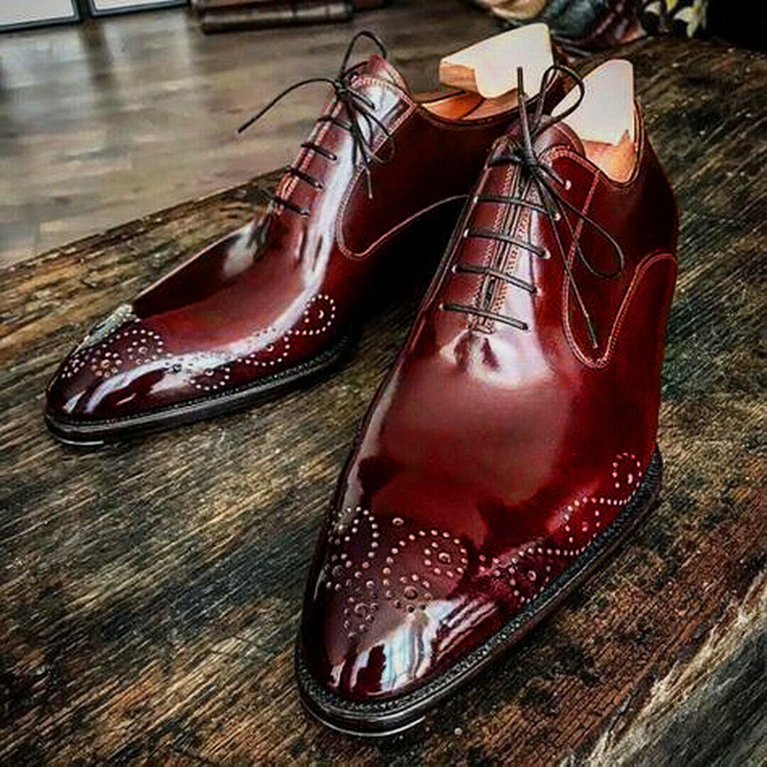 Magnificent Maroon Color Black Sole Superior Leather Lace Up Men Oxford ...